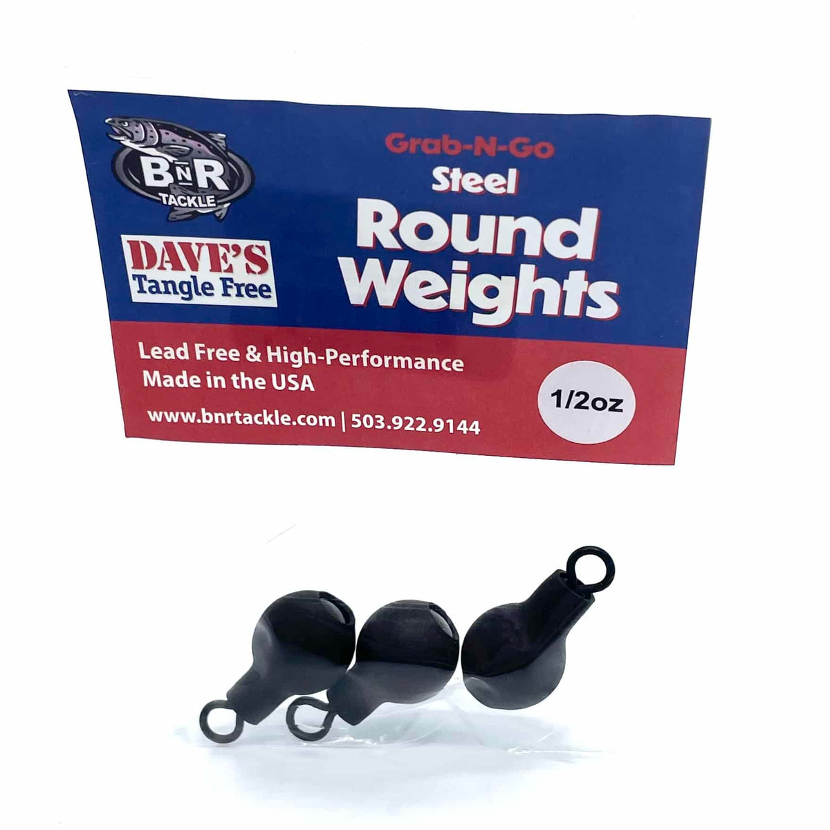 Steel Round Fishing Weights | Grab-n-Go Packs (Smaller Sizes) – BNR Tackle