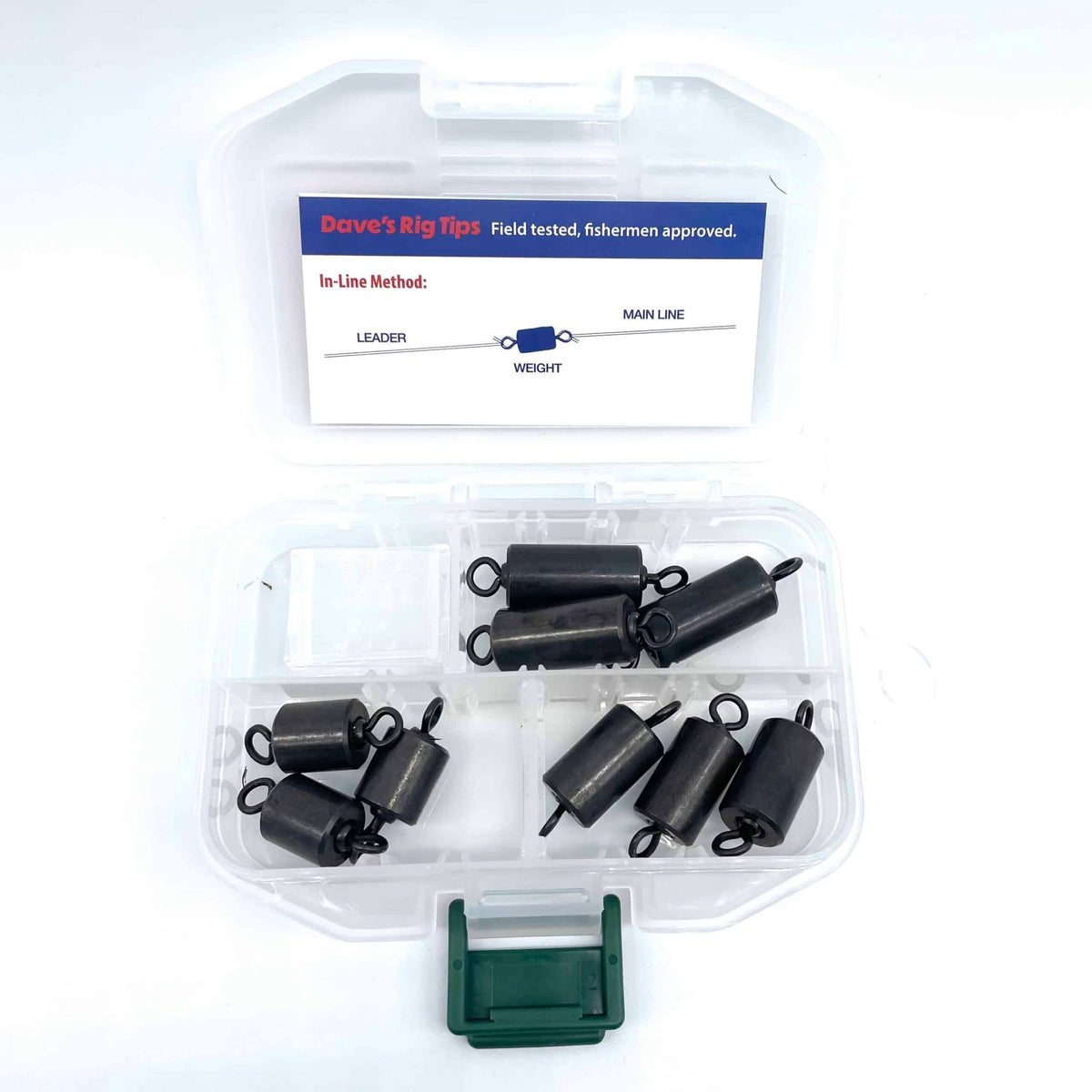 Dave's In-Line Pack | 9 Piece Steel Fishing Weights – BNR Tackle